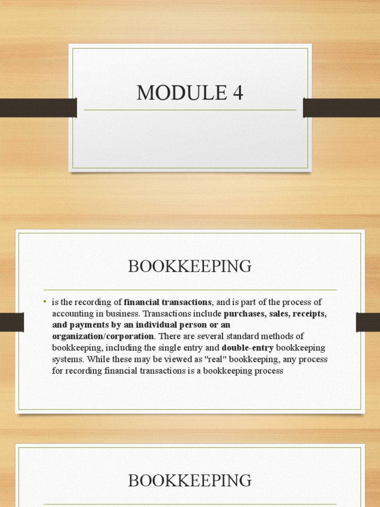 MODULE 4 Bookkeeping | PDF