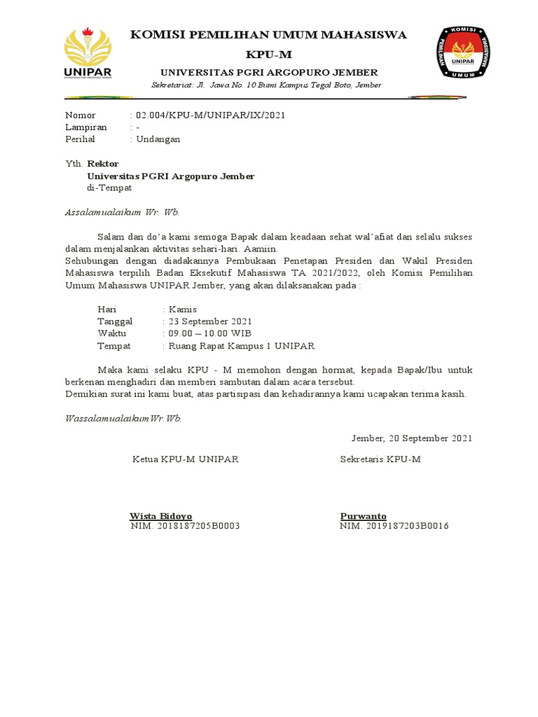 Surat Undangan Rektor | PDF | Sains & Matematika