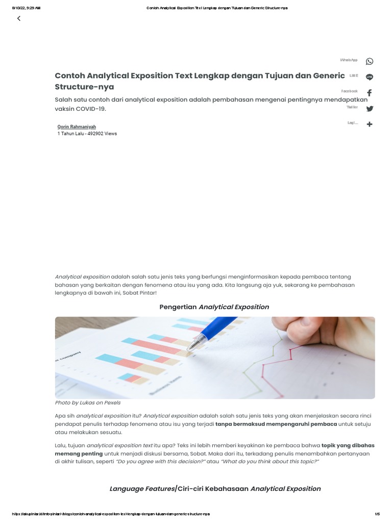 Analytical Exposition Text Lengkap Dengan Tujuan Dan Generic Structure-Nya | PDF