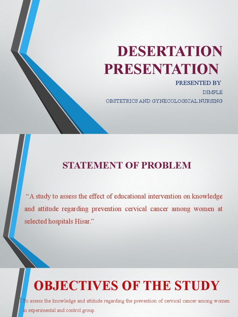 DESERTATION PRESENTATION Dimple | PDF | Preventive Healthcare | Cancer