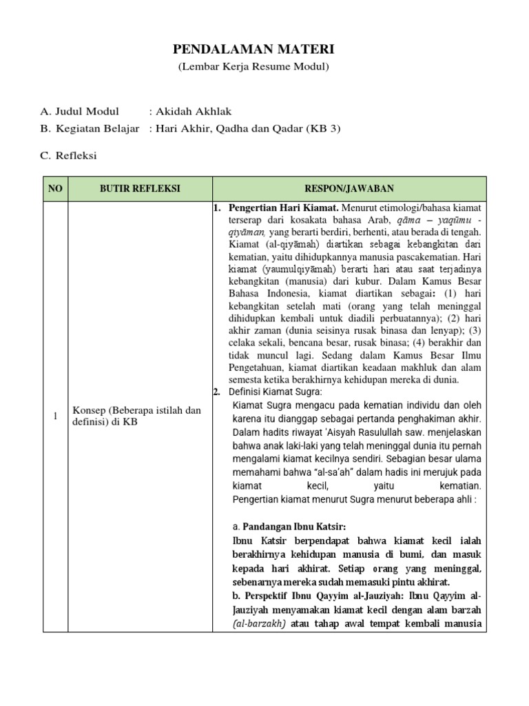 LK KB 3 - RESUME PENDALAMAN MATERI PPG 2023 | PDF