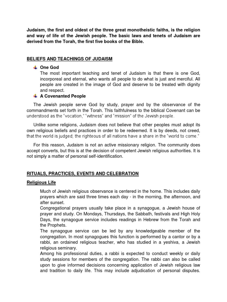 Judaism | PDF | Jewish Holidays | Jewish Religious Movements