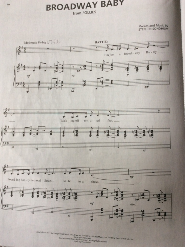 Broadway Baby Sheet Music | PDF
