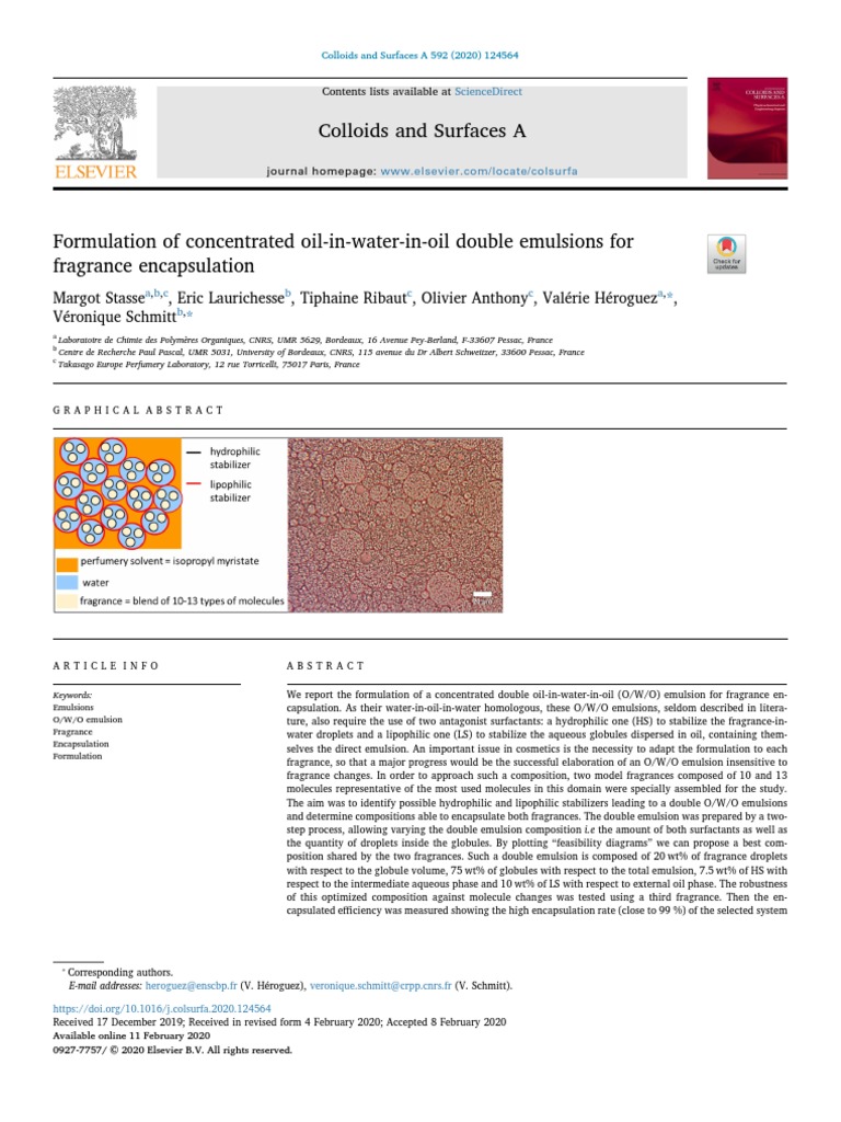 Double Emulsions | PDF | Emulsion | Surfactant