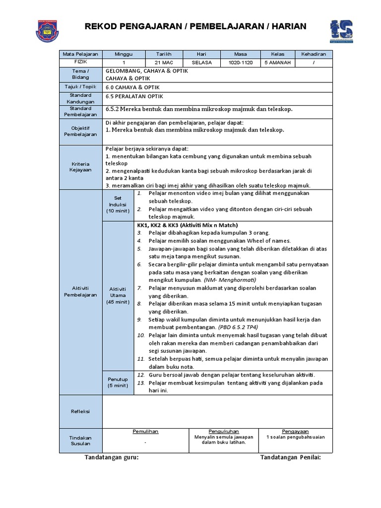 Contoh Penulisan RPH 2023 | PDF