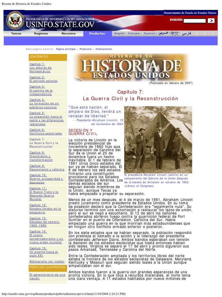 Guerra de Secesion y Reconstruccion | PDF | Guerra civil americana | Unión (guerra civil americana)