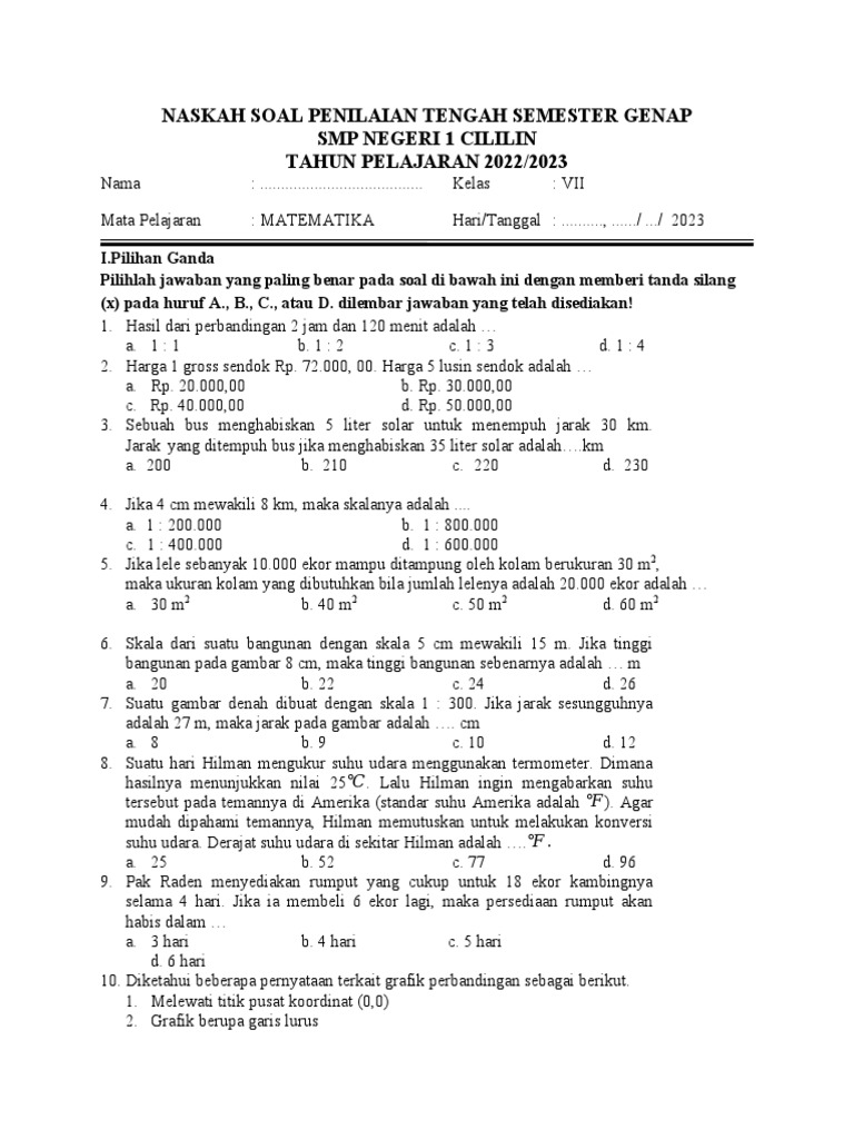 Soal Pts Genap | PDF