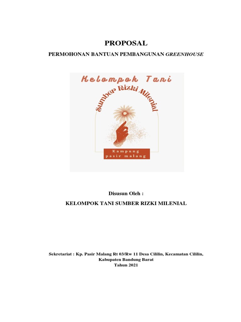 Proposal Pembangunan Greenhouse Tani | PDF | Teknologi & Rekayasa