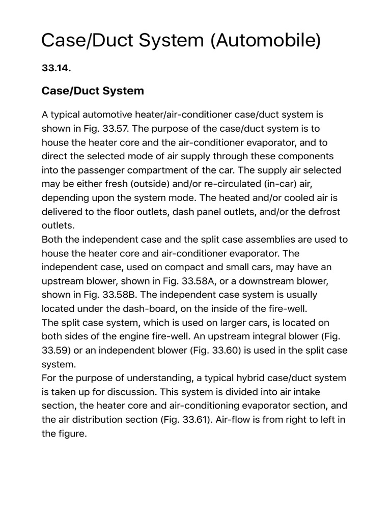 Case/Duct System (Automobile) | PDF | Air Conditioning | Mechanical ...