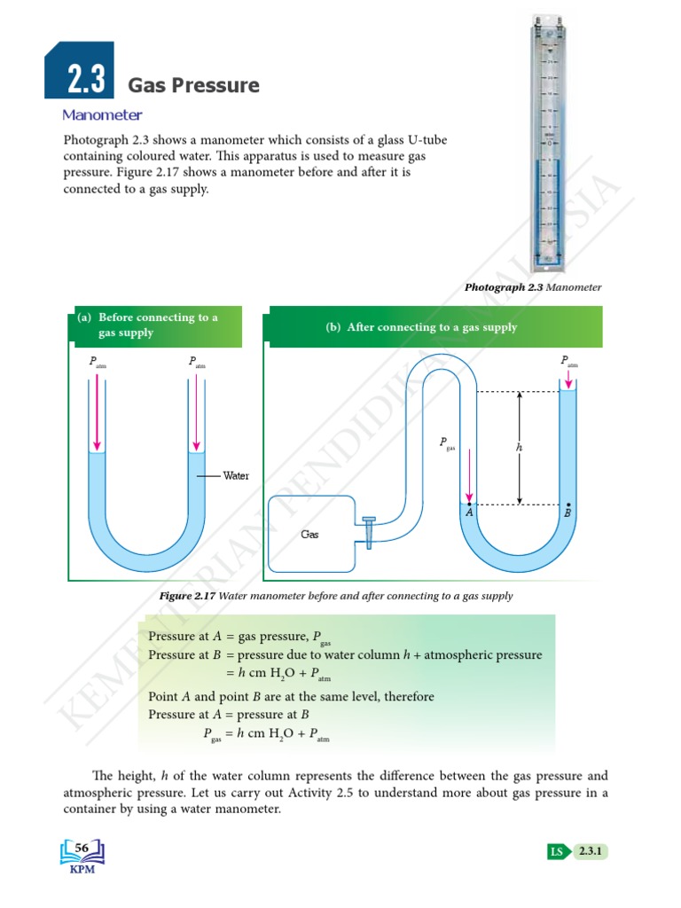 c2 f5 2.3 Gas Pressure | PDF | Pressure | Pressure Measurement