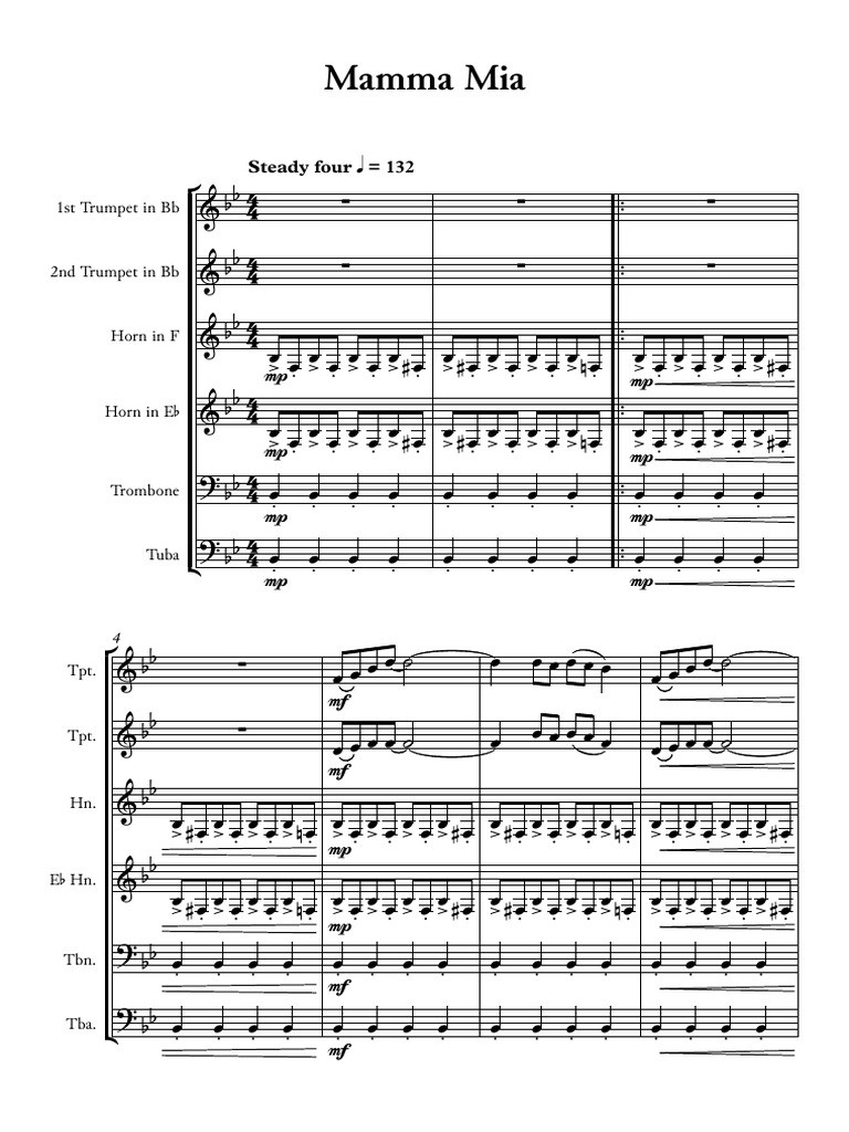Mamma Mia - Score and Parts | PDF | Échecs | Théorie (échecs)