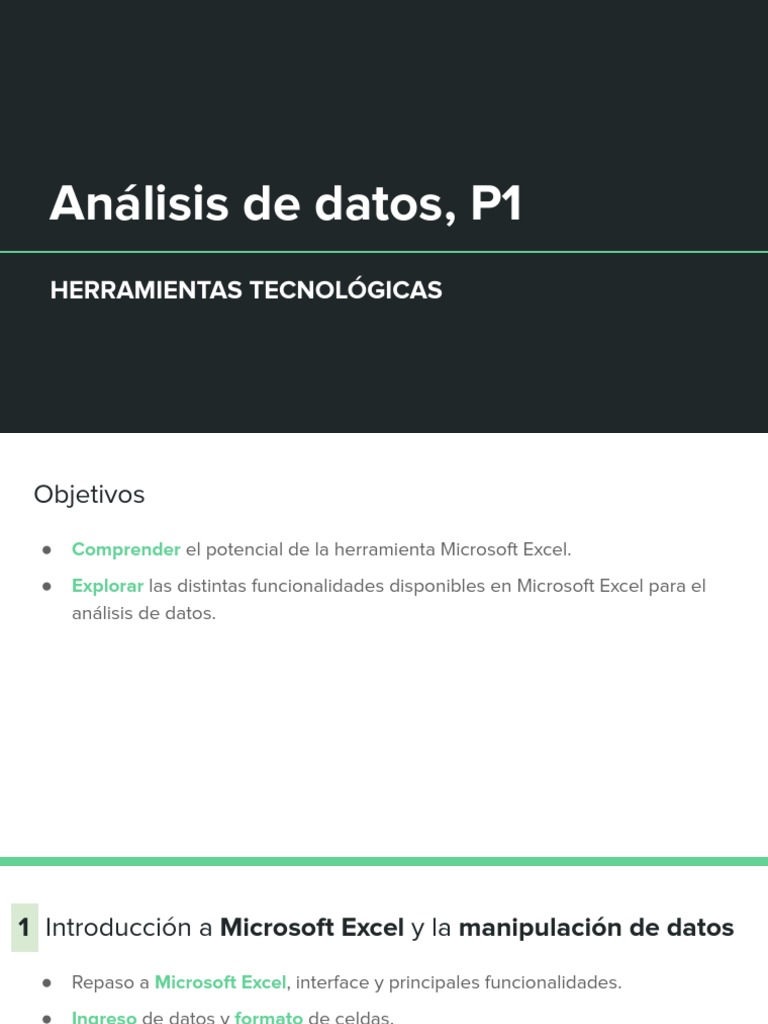 Análisis de Datos - P1 | PDF | Microsoft Excel | Microsoft
