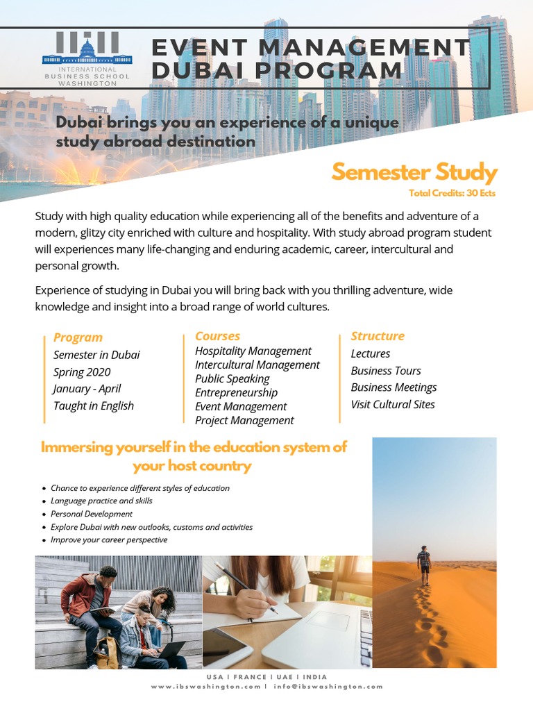 Event Management Dubai Program | PDF | Dubai | Entrepreneurship