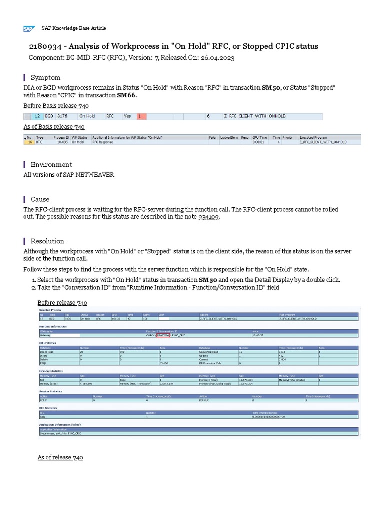 Sap Note 2180934 - e - 20230819 | PDF | Server (Computing) | Information Technology