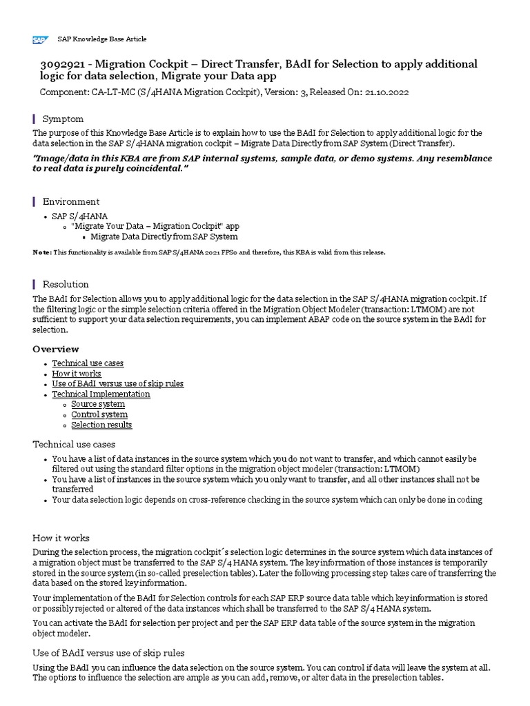 SAP NOTE 3092921_E_20230819 | PDF | Computing | Computer Programming