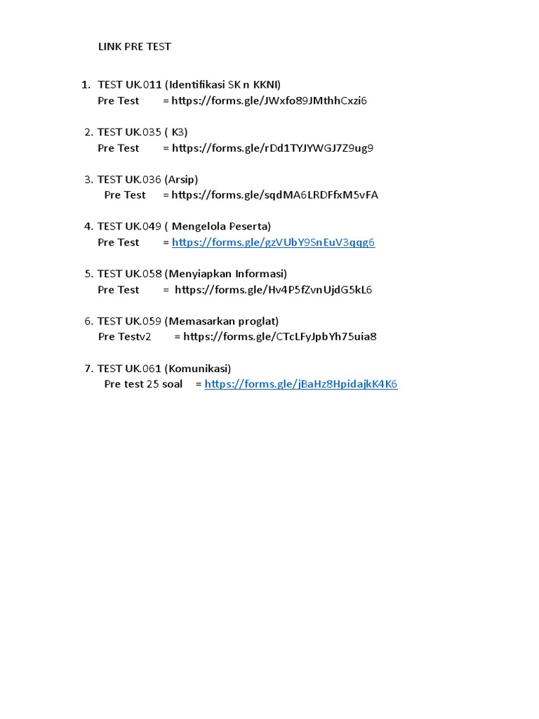 Link Pre Test Soal Teori Tala l3 7 Uk | PDF | Computers