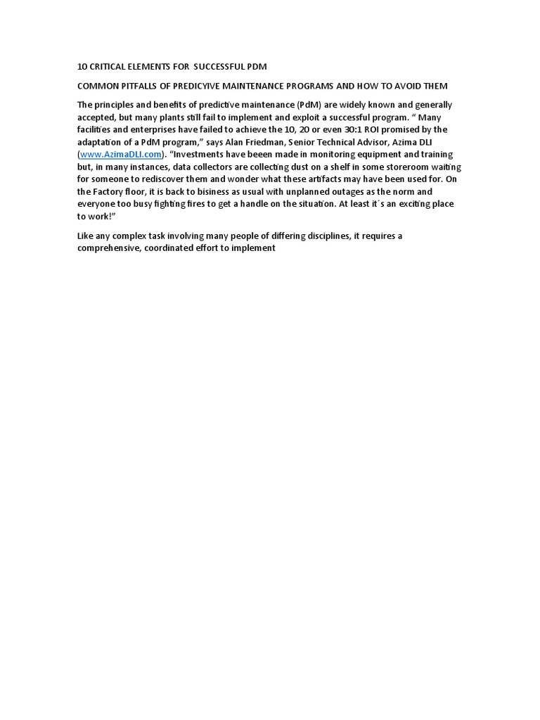10 Critical Elements For Successful PDM | PDF | Business