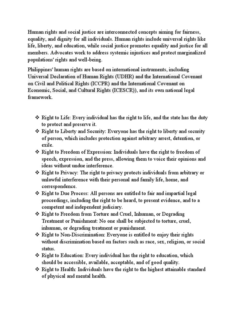 Human Rights and Social Justice Overview | PDF | Human Rights | Rights