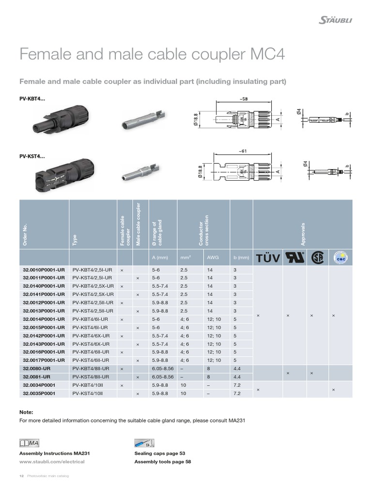 Staubli Datasheet en | PDF | Electrical Connector | Electrical Engineering