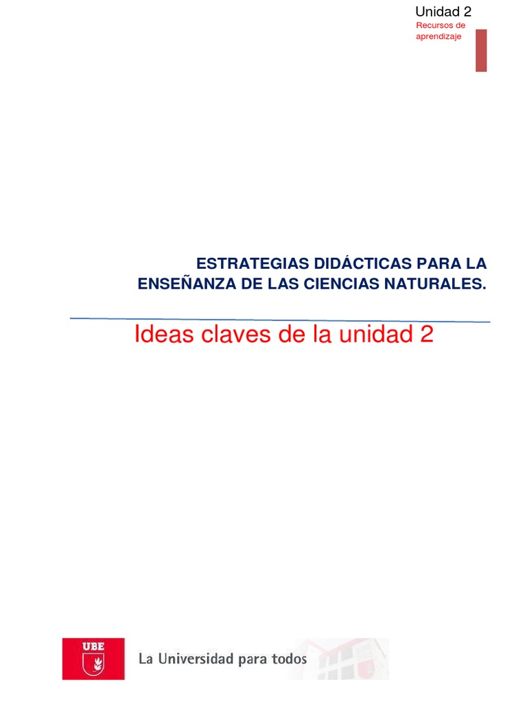 Ideas Claves - Unidad 2 | Descargar gratis PDF | Enseñando | Aprendizaje