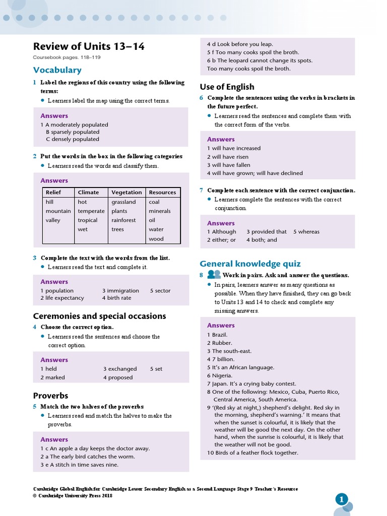 Review Unit 13 14 GE9 | PDF