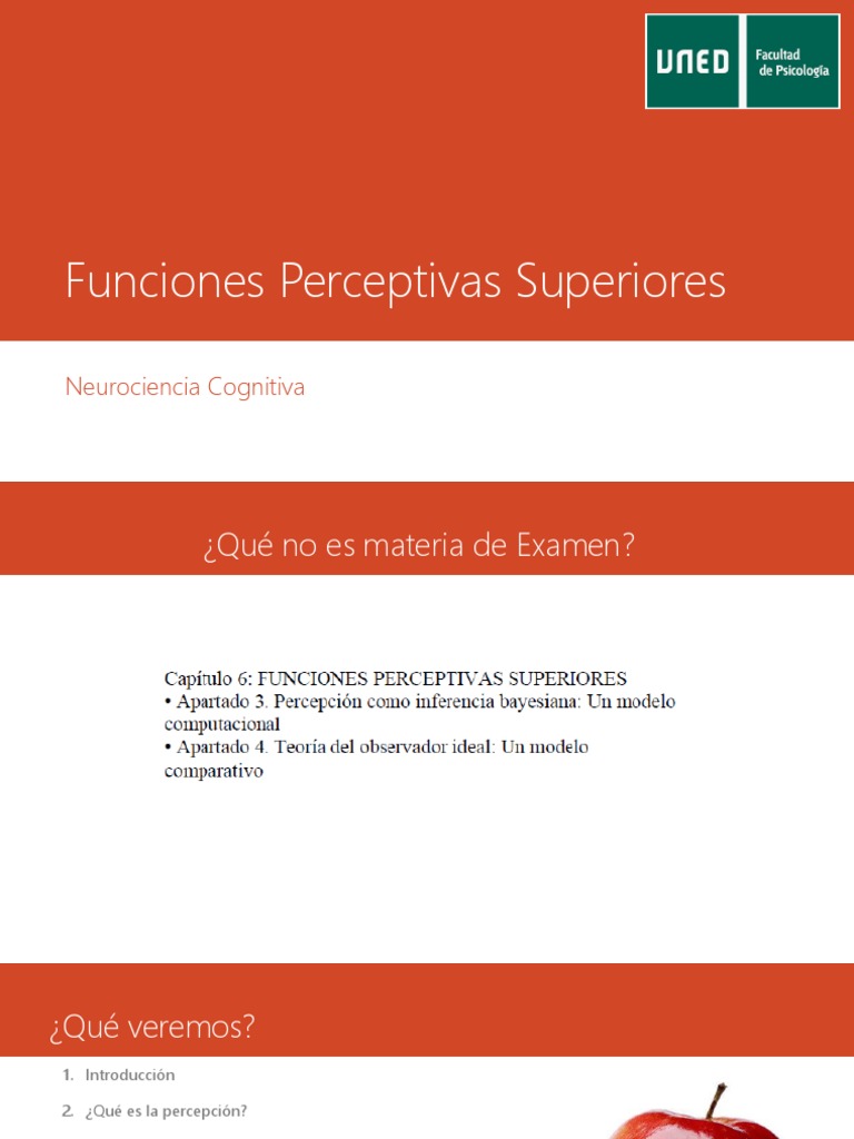 Funciones Perceptivas Superiores | Descargar gratis PDF | Percepción visual | Percepción