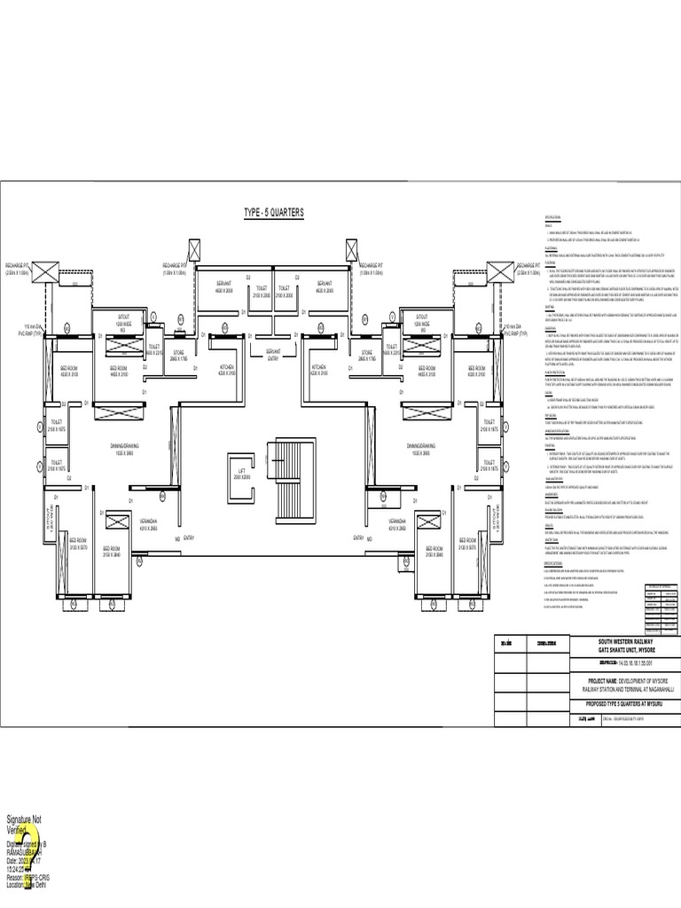 Type 5 Quarters Plan for Mysuru | PDF | Tile | Door