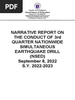 Narrative Report and Pictorials On 3rd Quarter NSED-SEPTEMBER 7, 2023 | PDF | Emergency ...
