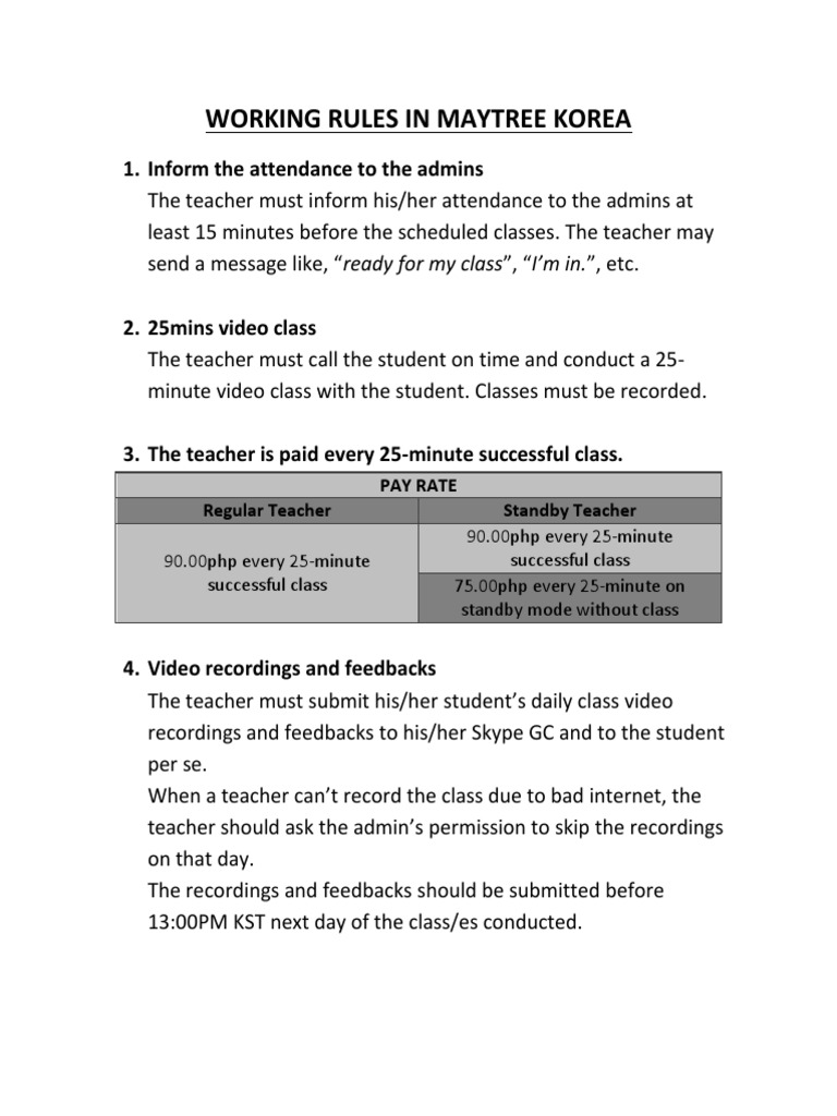 MAYTREE KOREA RULES All | PDF