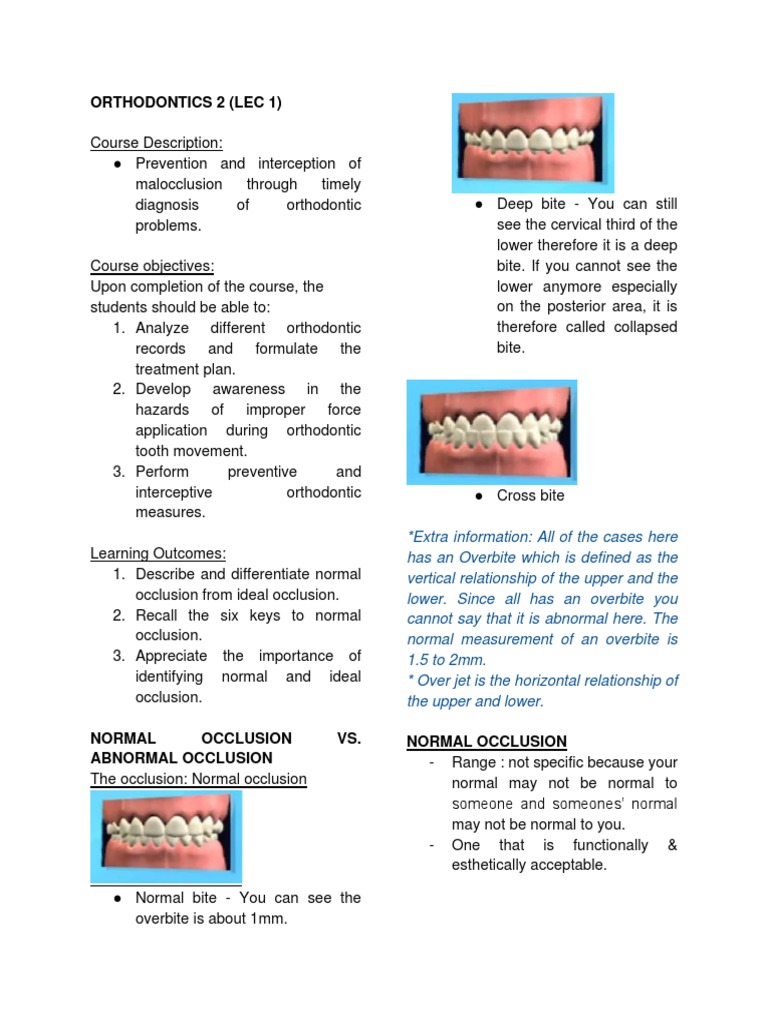 Malocclusion and Occlusion Classifications | PDF | Orthodontics | Tooth