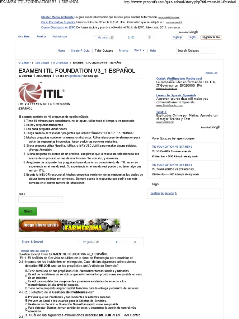 Examen Itil Foundation v3 - 1... | PDF | Itil | Proceso de desarrollo ... Examen Itil Foundation v3 - 1... | PDF | Itil | Proceso de desarrollo ...