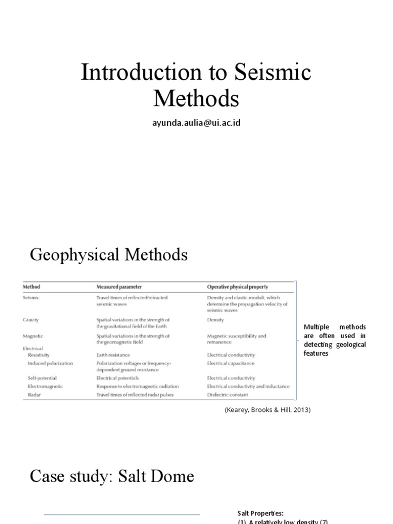 01.introduction To Seismic Methods - Week1 | PDF | Science & Mathematics