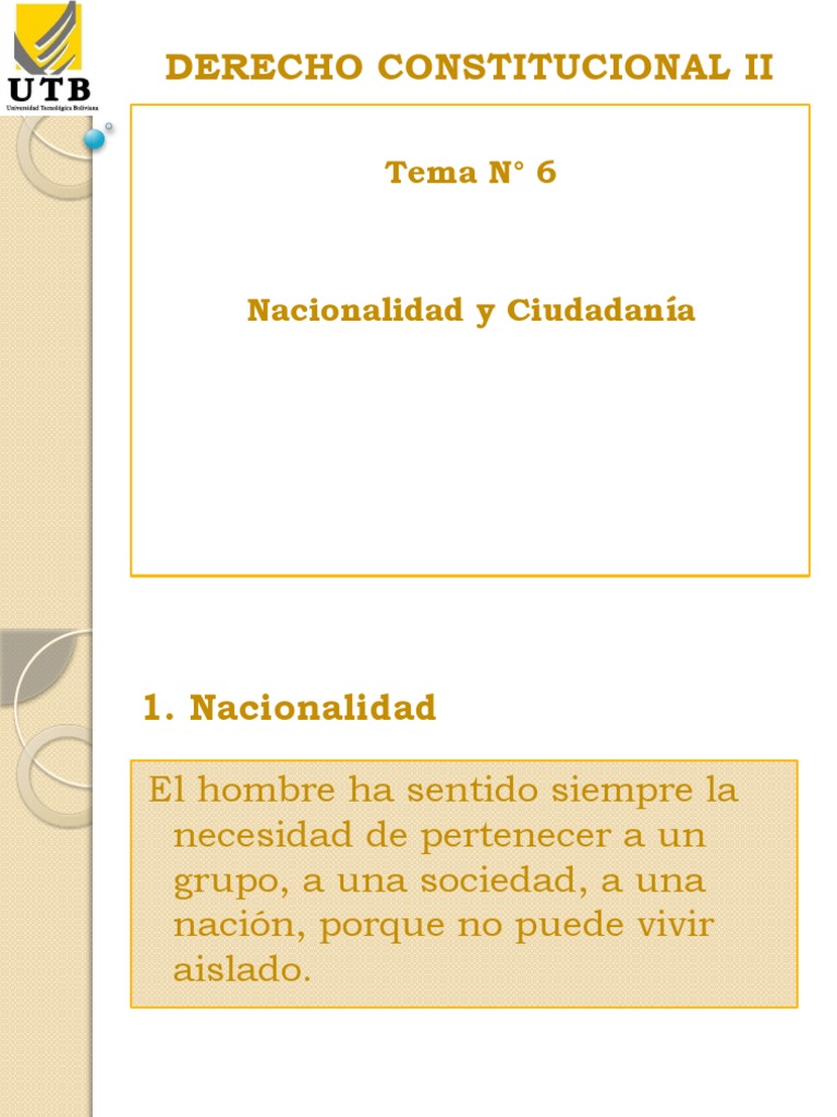 Presentación Tema N° 6 | PDF | Naturalización | Nacionalidad