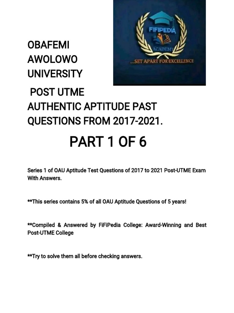 Oau Aptitude Test | PDF