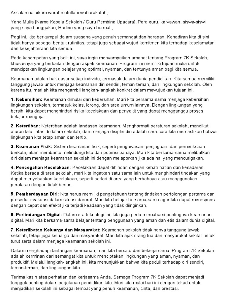 Contoh Amanat Pembina Upacara | PDF | Karier & Perkembangan
