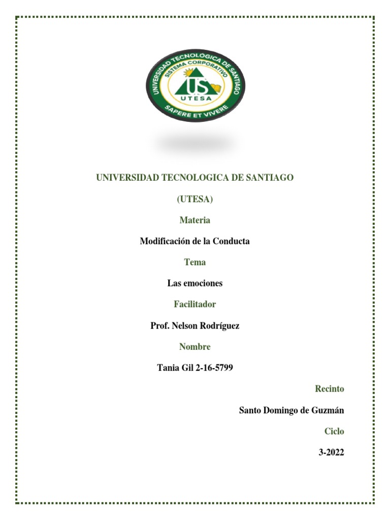 Las Emociones Pdf Las Emociones Comportamiento