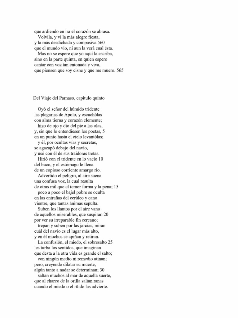 Viaje Del Parnaso M. de Cervantes Fragmento 3 | PDF