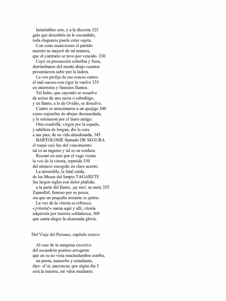 Viaje Del Parnaso M. de Cervantes Fragmento 4 | PDF