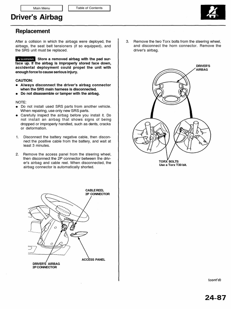 01 Drivers Air Bag | PDF | Airbag | Electrical Connector