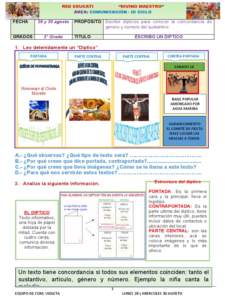 Iii-2g-Comun - Escribo Dipticos - Ficha | PDF