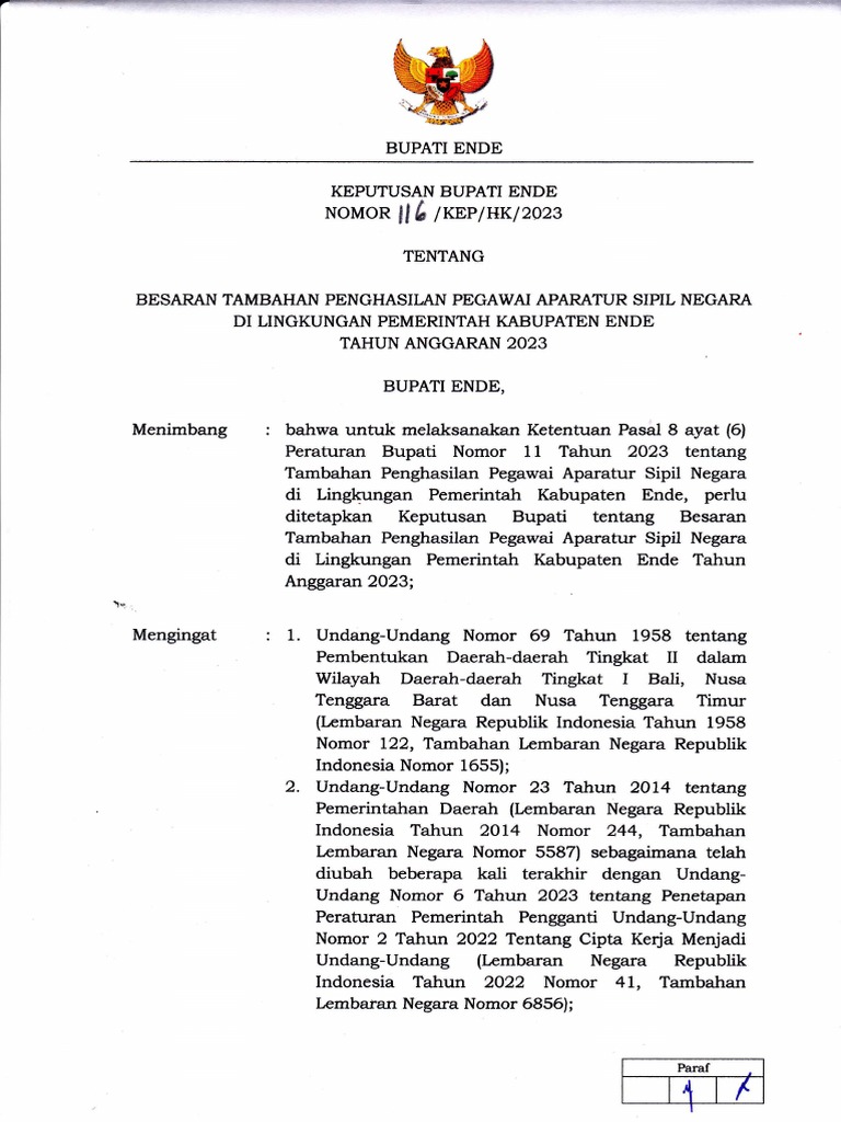 SK Besaran TPP 2023 | PDF