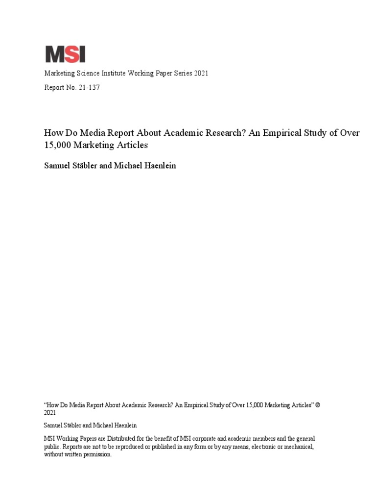 MSI Report 21-137v | PDF