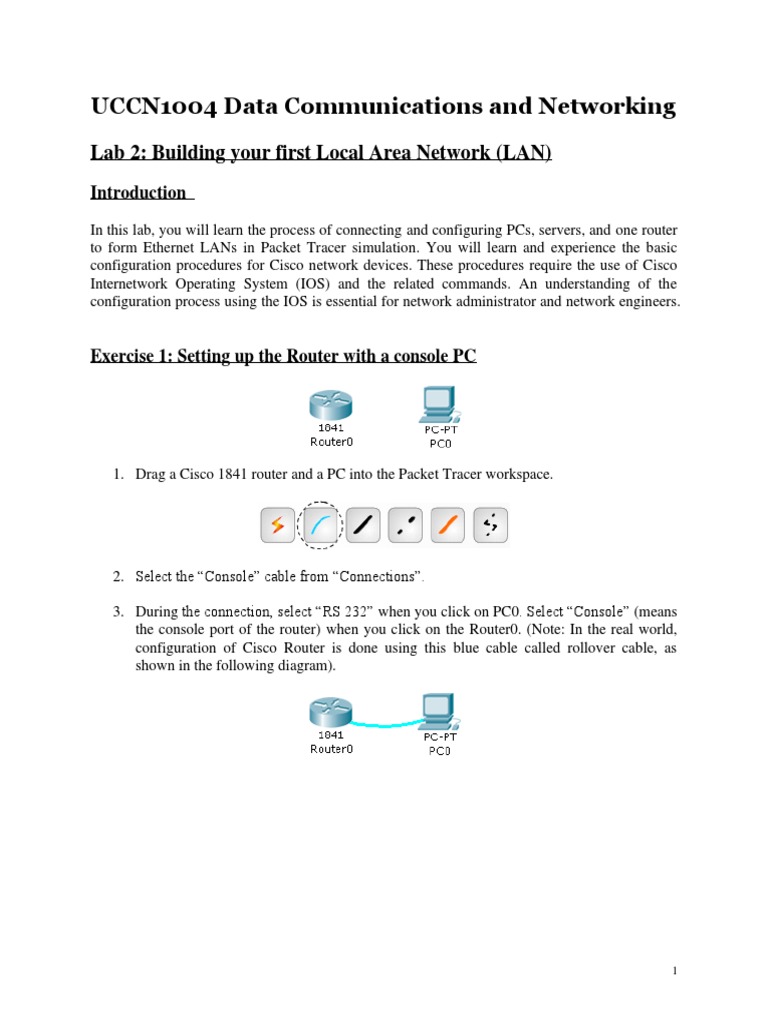 UCCN1004 - Lab02 - Building A LAN | PDF