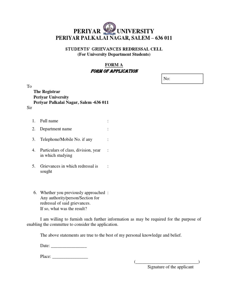 Student's Grievances Redressal Cell | PDF