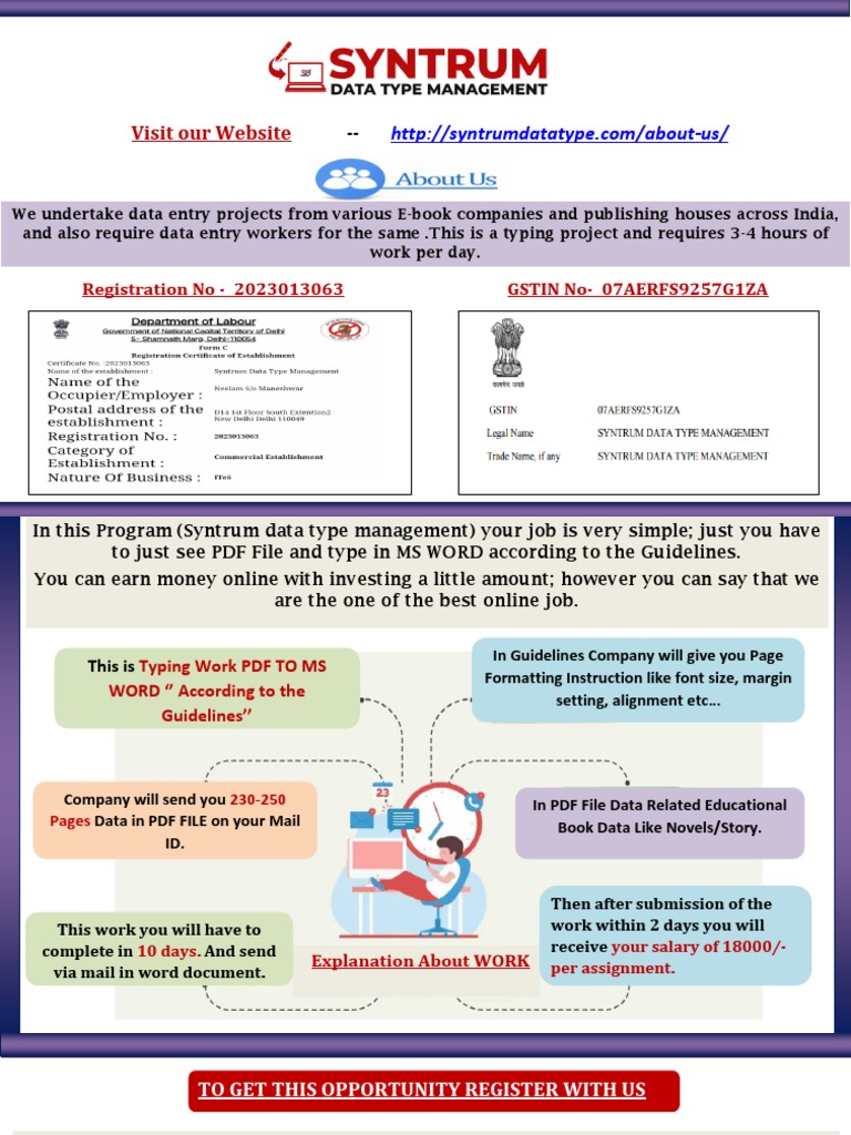 Read TYPING WORK Information | Download Free PDF | Salary | Business