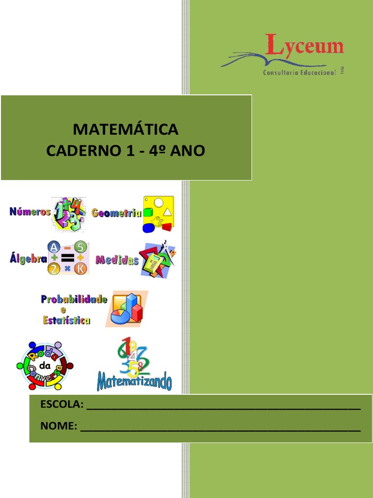 4 Ano Caderno 1 Matematica 2021 | PDF | Vértice (Geometria)