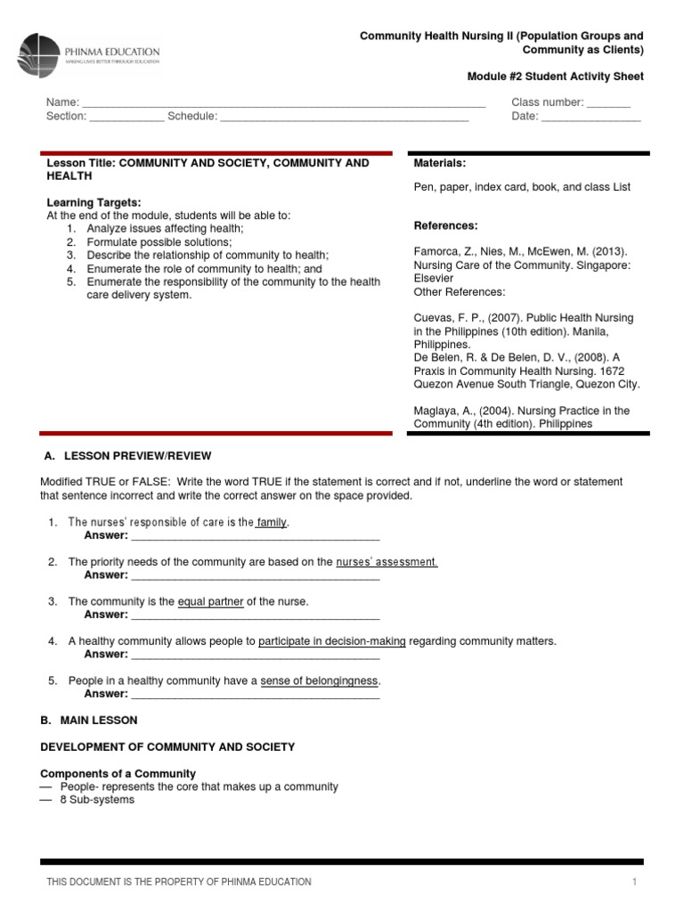 CHN 2 Session 2 SAS | PDF | Health Care | System