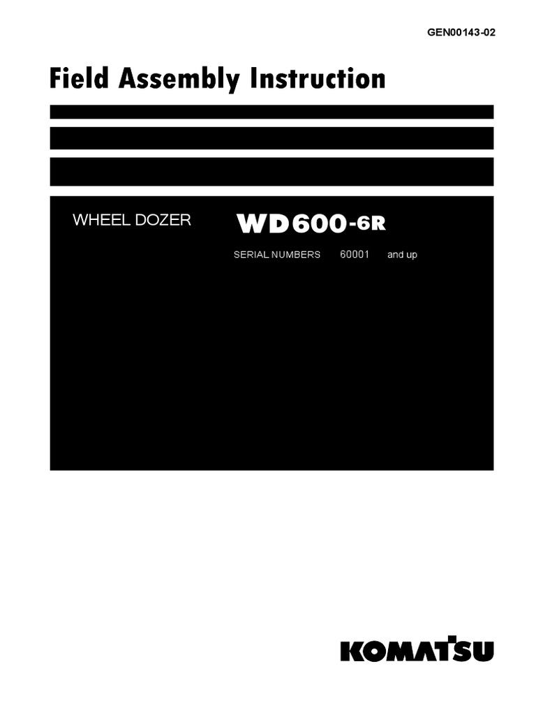 WD600-6R Field Assembly (60001-Up) | PDF | Axle | Crane (Machine)