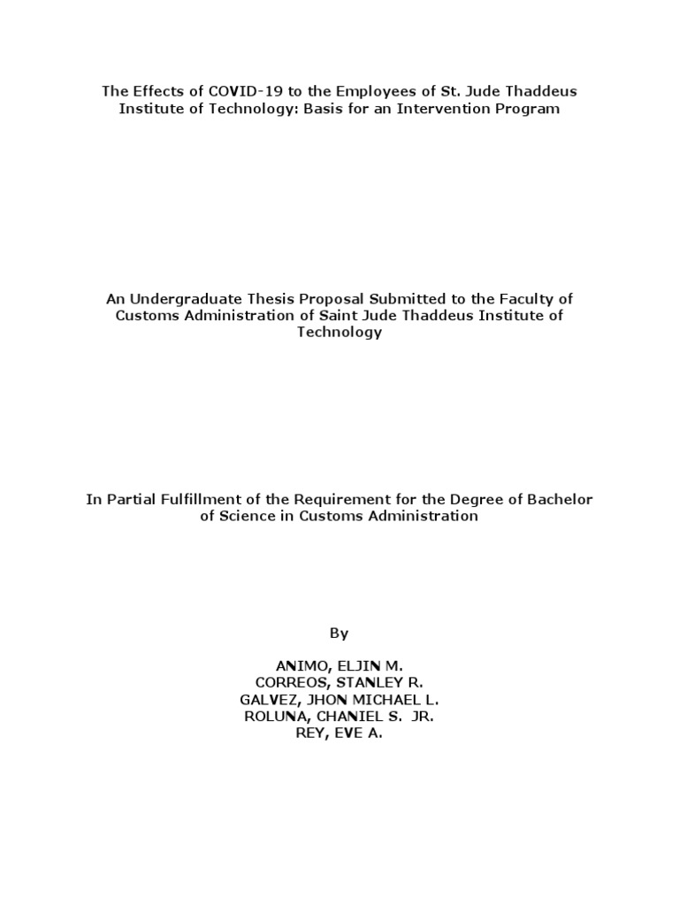 FINALE Effects of Covid 19 To The Employees of SJTIT FINALE | PDF ...