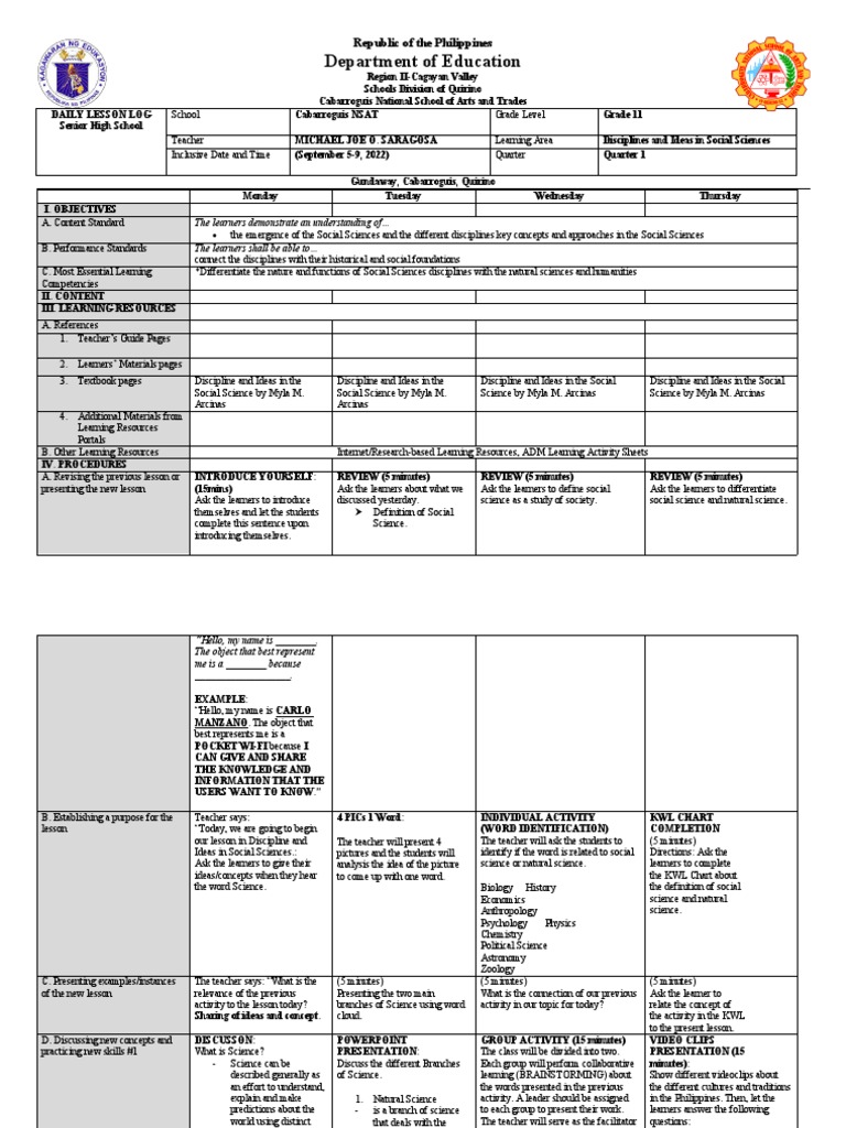 DISS-W1 - W2 (Nature and Functions of Social Science Discipline) | PDF ...